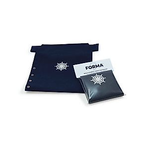 FORMA MARINE Boat Chairs High Back Navy Blue Deck Folding Marine Aluminum Teak Furniture Set of 2 M150NB