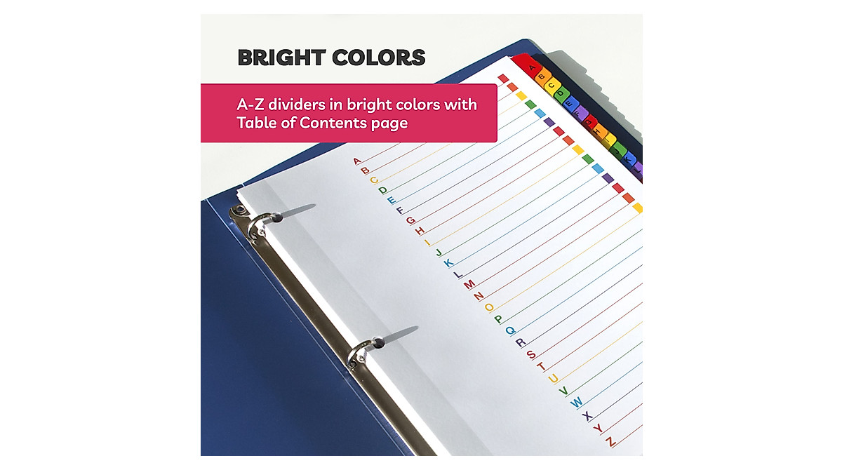 Alphabet Binder Dividers for 3 Ring Binders - 3 Sets A-Z Tabs