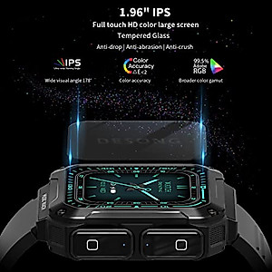 Desong Smart Watch with Earbuds,Watch Buds Smartwatch,3 in 1 Smart Watch Buit-in 4GB Memory,1.96" Smartwatches(Call Receive/Dial),Waterproof,Recording,Sleep Monitor,Fitness Tracker for iOS Android