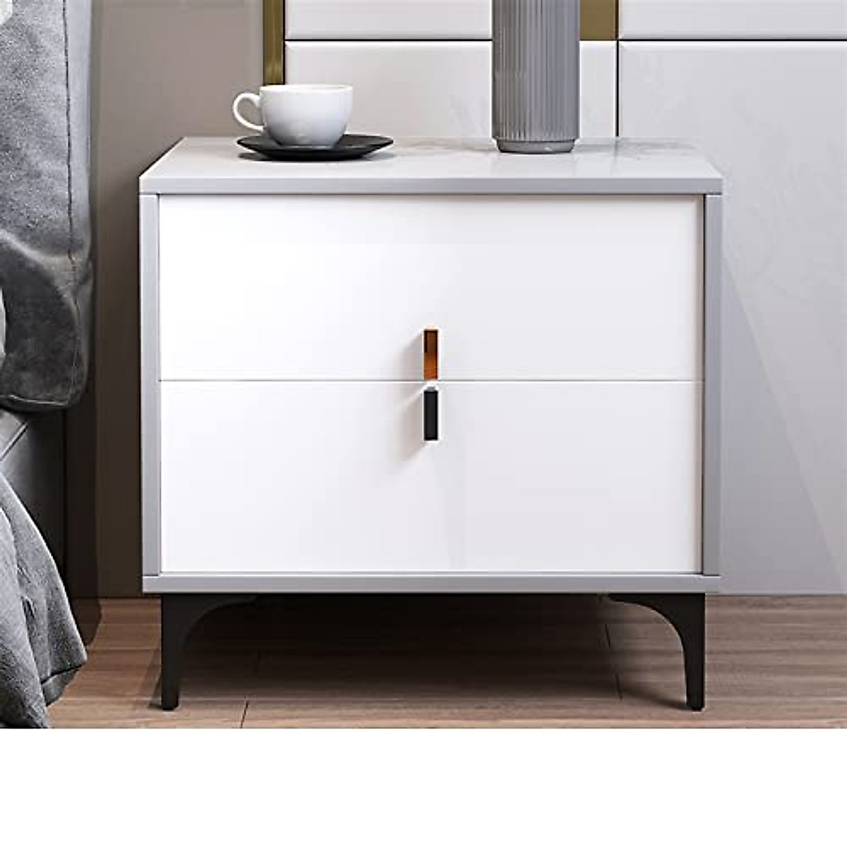 HIGOH Bedside Table Bedside Table Furniture Bedroom Desk Office Filing Cabinet Desk