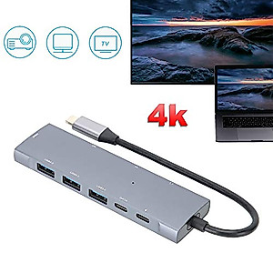 Tgoon 9 in 1 Adapter, Aluminum Alloy, ABS 4k 30hz 5-20V 3A (Maximum 60W) Hub Adapter