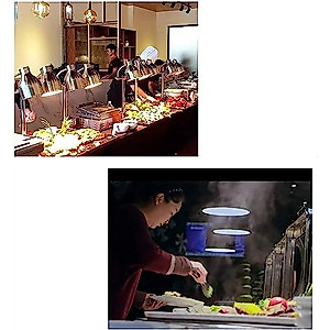 Food Warming Lamp,Commercial Food Warmers Food Heat Lamp with Bulb 250W, Buffet Server Food Warmer Metal Chandelier, Adjustable Angle Commercial Food Warmer Heat Lamp (Color : Silver)