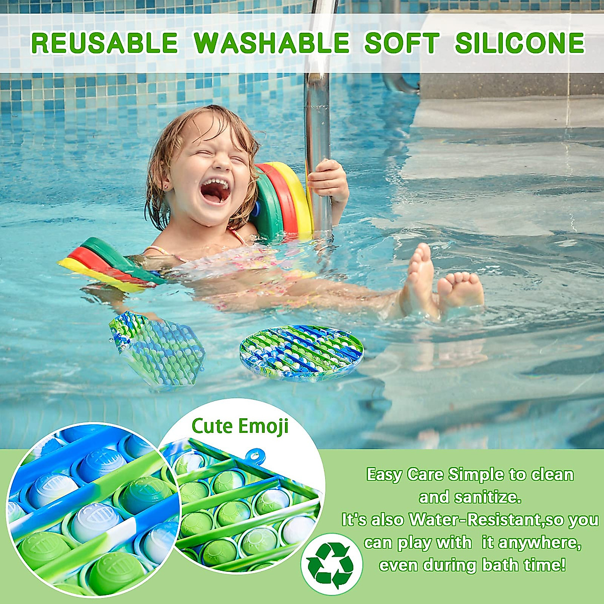 Easter Pop Fidget Toy-Big Large Size Pop Push Bubble Popping Sensory Toys 100 Bubbles Tie Dye Giant Toys Huge Popper Fidget Stress Reliever for Kids Boys Girls Adults Easter Stuffers Gift 2 Pack