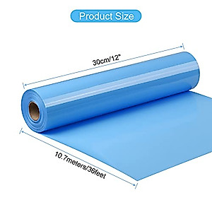 MECCANIXITY Heat Transfer Vinyl Rolls, 12" x 35 Feet HTV Vinyl, Lake Blue HTV Vinyl Iron on Vinyl Heat Vinyl Design for Shirts, Pillows, Hand Bags, Hats