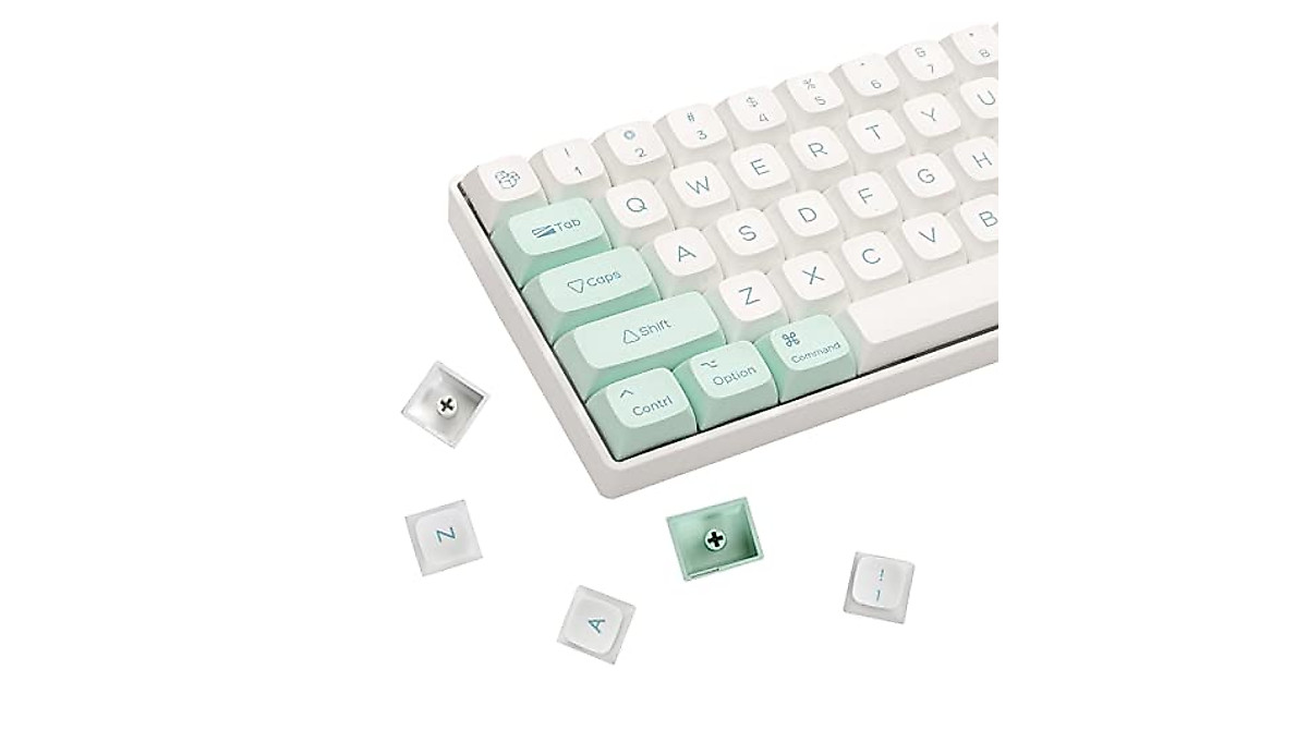 JOLINTAL 134-Key Crystal Mint Keycaps for Gaming