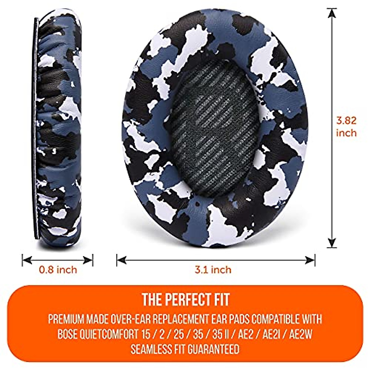 Design Pack 3 | WC Wicked Cushions Replacement Ear Pads for Bose QuietComfort 35 (QC35) & QuietComfort 35ii (QC35ii) Headphones & More - Improved Comfort & Durability