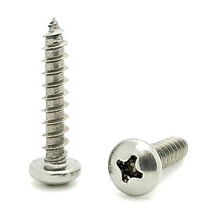 Fifty (50) #10 x 1" 304 Stainless Steel Phillips Pan Head Wood Screws (BCP615)