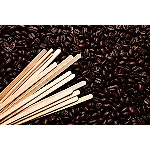 Makerstep 500 Wooden Coffee Stirrers 5.5 Inch with Storage Box, Sturdy Natural Birch Wood Coffee Stir Sticks. Eco-friendly, Splinter Free, Round Ends. BPA Free Swizzle Drinks Sticks