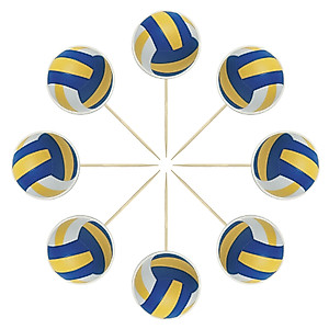 Gyufise 36Pcs Volleyball Cupcake Toppers Volleyball Game Player Sports Ball Cupcake Picks for Volleyball Theme Baby Shower Kids Birthday Party Cake Decorations Supplies