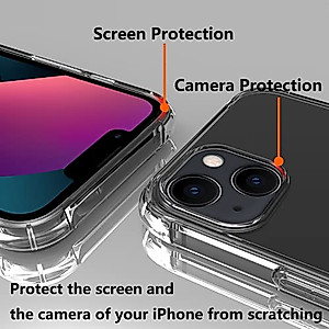 VAKS Crystal Clear Compatible with iPhone 13 Case[Shockproof Corners][Screen and Camera Protection] Slim Thin Soft TPU Phone Case for iPhone 13 6.1 inch(2021),Crystal Clear