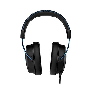 HyperX Cloud Alpha S - PC Gaming Headset, 7.1 Surround Sound, Adjustable Bass, Dual Chamber Drivers, Chat Mixer, Breathable Leatherette, Memory Foam, and Noise Cancelling Microphone - Blue