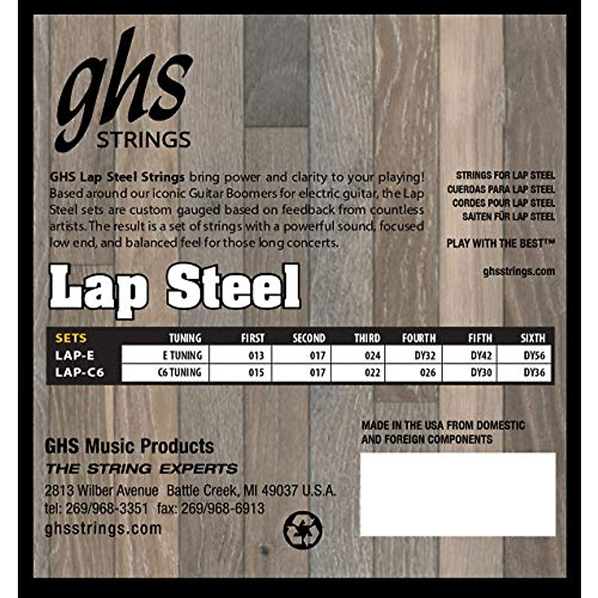 GHS Strings LAP-E Lap Steel Strings (E Tuning)
