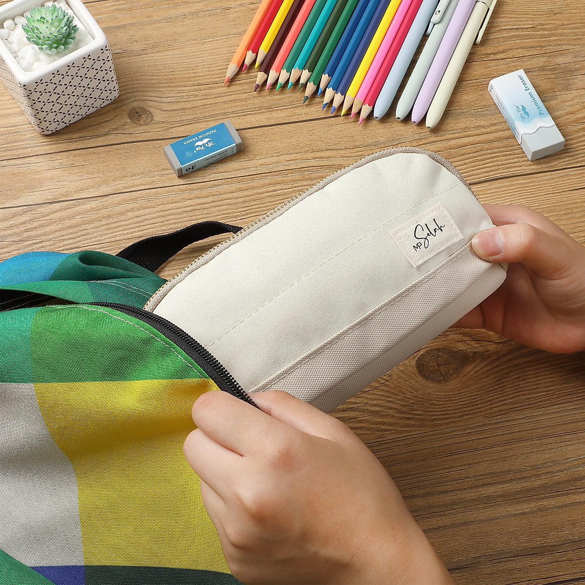 Mr. Pen- Pencil Case, Cream, Pencil Pouch, Pencil Bag, Pen Case, Pen Pouch, Pen Bag, Pencil Pouches, Pencil Bags, Pencil Case, School Pencil Case, College Pencil Case