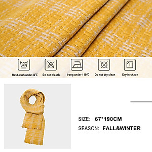 VANLINKER Soft Premium Cashmere Winter Scarf for Women Men Cozy Shawls Classic Tweed Long Wraps Stay Warm and Stylish VL9321 Yellow