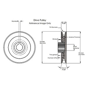 Terre Products - V-Groove/V-Belt Drive Pulley, 6'' Outside Diameter, 1/2" Bore, Die Cast, Z3A Zinc Alloy, Compatible Replacement for Chicago Die Cast 600A