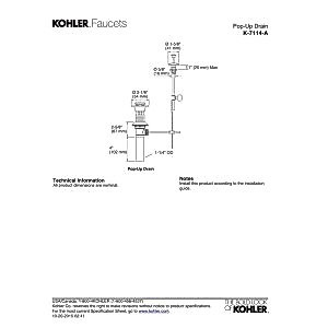 Kohler K-7114-A-SN Premier Pop-Up Drain, Exposed, with Overflow, Vibrant Polished Nickel