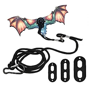 Bearded Dragon Leash, Adjustable Portable Reptile Leash with Cool Wings for Gecko, Bearded Dragon, Chameleon, Iguana, Hamster, Guinea Pig (S+M+L)
