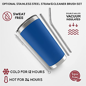 Personalized Tumblers w/Lid - 20 or 30 Oz Royal Blue - Vacuum Insulated Travel Coffee Mugs - Stainless Steel Double Wall Tumbler - Personalized Cups with Name, Text