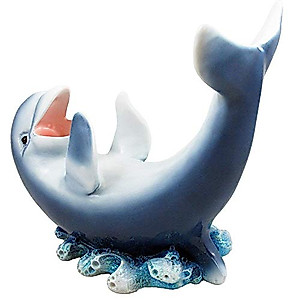Home 'n Gifts Drinking Dolphin Wine Bottle Holder Statue for Tropical Kitchen or Beach Bar Decor Sculptures and Wine Racks