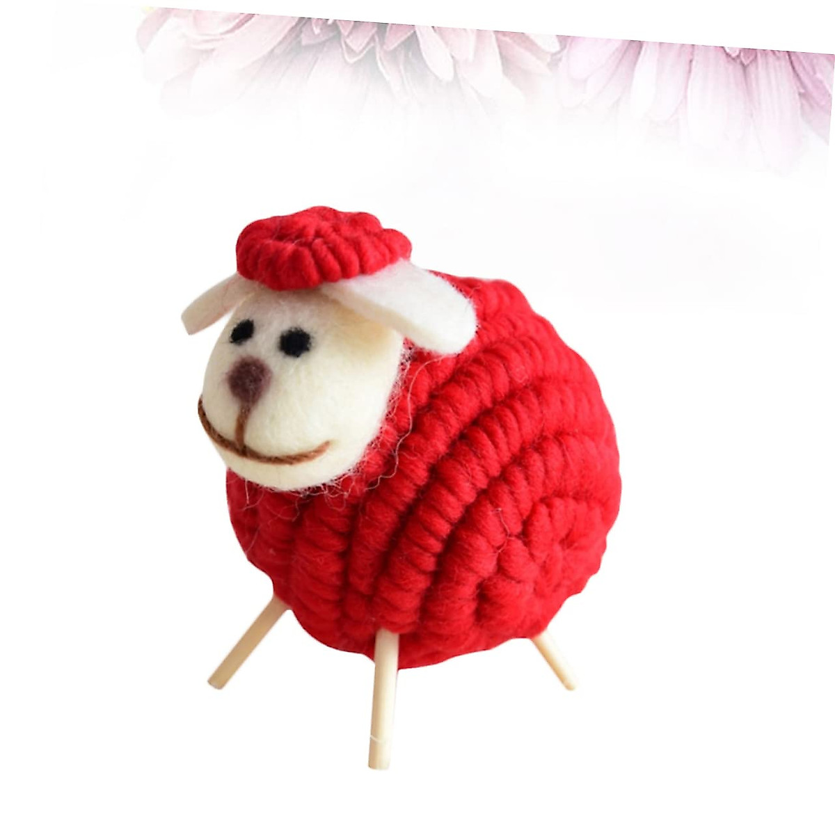 BRIGHTFUFU Mini Sheep Craft Lamb Christmas Ornament Decorative Adornment Handmade Wool Felt Small Decorations for Xmas Tree