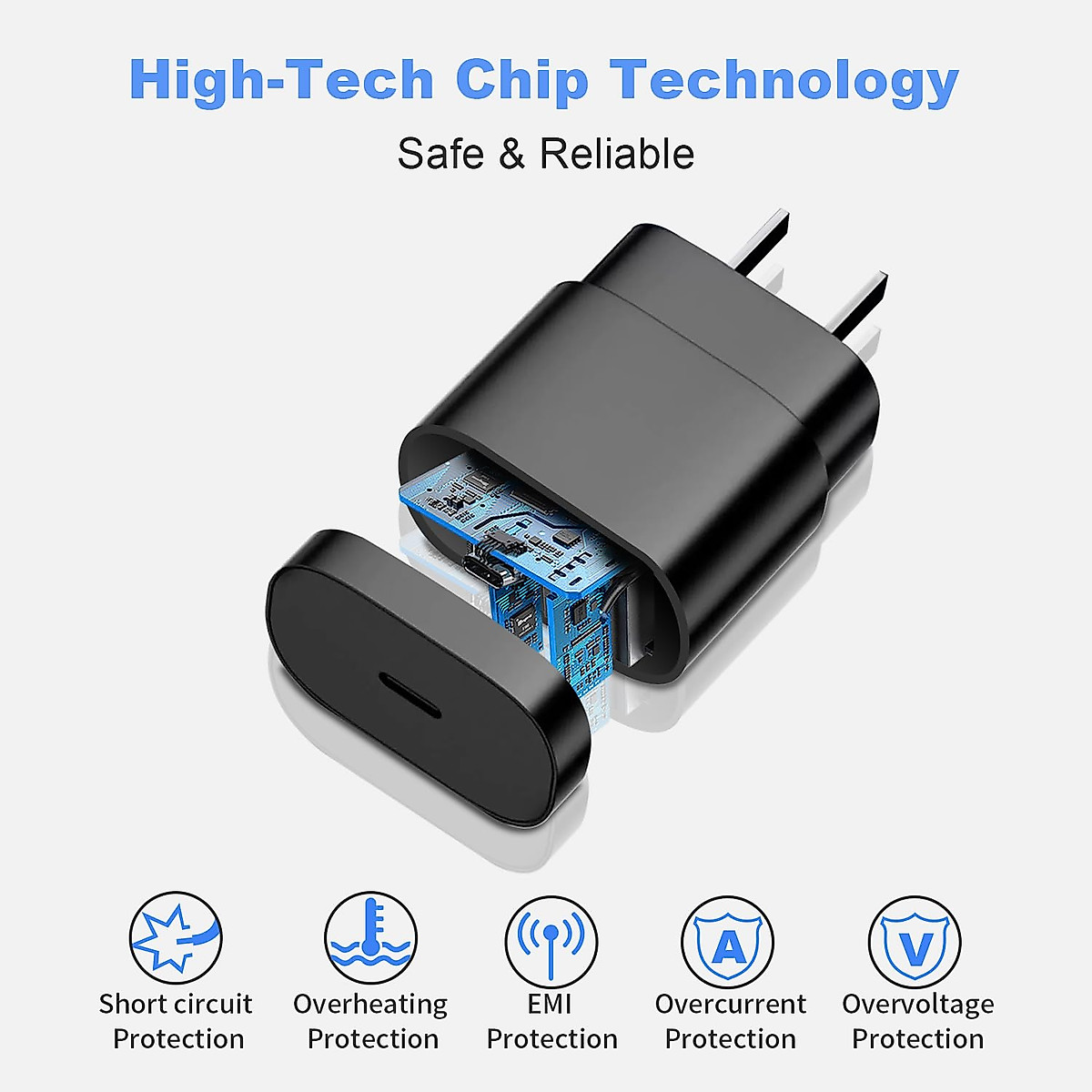 Type C Super Fast Charger, 25W PD USB C Wall Charger Block with 6FT USB C Cable Compatible with Galaxy S23 S22 S21 S20 Plus Ultra, Note 20 19 18 S10 S9 S8