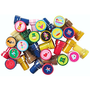 Tiny Mills 60 Pcs Holidays and Occasions Assorted Stampers for Kids 60 Different Stamper Designs Scrapbooking Craft Stampers Teacher Stampers