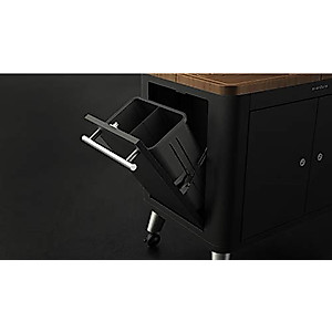 Everdure Mobile Prep Kitchen, 40-Inch Indoor/Outdoor Kitchen Island, Rolling Cart with Lockable Wheels, Equipped with Built-in Cutting Board and Serving Trays, Graphite