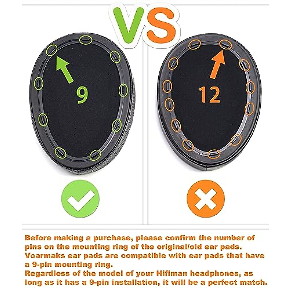 Voarmaks Memory Foam Cushion Ear Pads Compatible with Hifiman Arya Ananda Edition XS X HE1000se HE1000 V2 Jade II Headphone Replacement EarPads (Full Sheepskin)