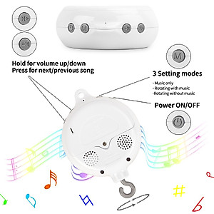 Baby Mobile for Crib Black and White High Contrast Baby Toys, Give Visual Stimulation Detachable Hanging Toys Nursery Mobile for Bassinet Boys & Girls