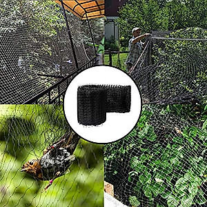 Hourleey Bird Netting, 7 x 100 FT Black Deer Fence Netting Reusable Protective Garden Netting for Vegetables Plants Fruit Trees with 50 Pcs Cable Ties