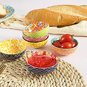 Metahom Ceramic Dipping Bowls, Dipping Sause Dish for Soy Sauce, 3 Inch Mini Bowl Set for Condiments, Sushi, Appetizers, Side Dish, Set of 6