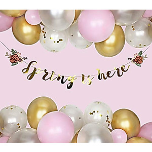 Gold Make Your Own Banner with Flower Banner Charms | Floral Party Decorations | Birthday, Baby Shower, Bridal Shower | DIY Sloth Party Banner | Say Anything Banner