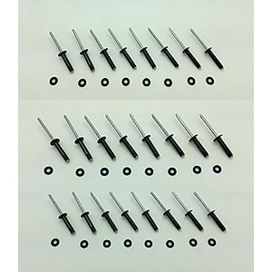 24 PC Black Aluminum TRI Grip Rivets for Kayaks, Canoes OR Boats