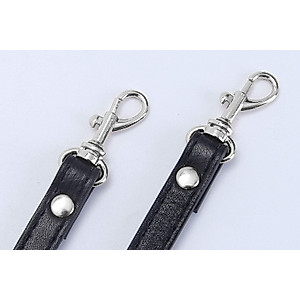 VanEnjoy Adjustable Shoulder Straps for Purse Bag Handbag Wallet Replacement (Black-Silver Metal)