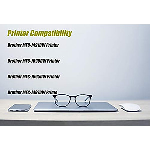 HGZ 4 Pack Compatible LC3013 Ink Cartridges Replacement for Brother LC3011 LC 3013 3011 LC3013bk Black Used for MFC-J491DW MFC-J690DW MFC-J895DW MFC-J497DW Printer (4 Black)