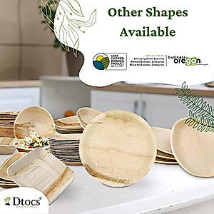 Dtocs Palm Leaf Plate 8 Inch Square Plate (50 Pcs) Bamboo Plate Like Compostable Party Plate Set - Mini Dinner Plate, Cake Plate, Appetizer Plate | Disposable Plates Sturdier Than 8" Paper Plates