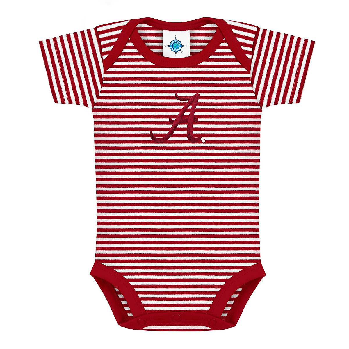 University of Alabama Crimson Tide Striped Newborn Baby Bodysuit, Crimson, 12 Months