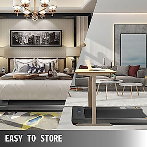 Bkisy Under Desk Treadmill for Home, Portable Walking Pad, 500W Motor Treadmills for Running, Adjustable 1-6.0km/h Speed for Home Running Machine with Remote Control, LCD Screen & Calorie Counter