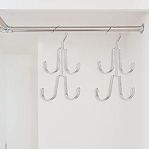 2 Pack Purse Hanger for Closet, Hanging Handbag Holder Closet Organizer Stackable Purse Storage Hook, Metal Scarves Backpack Rack Space Saving Hanger