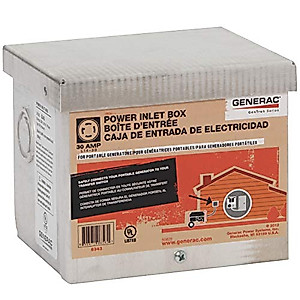 Generac 6343 30-Amp 125/250V Raintight Aluminum Power Inlet Box - Durable Outdoor Power Connection