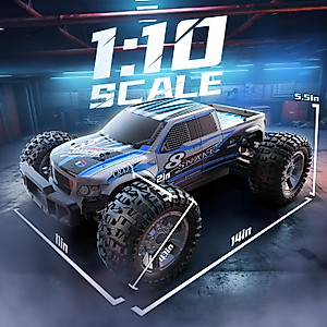 DEERC 9200E Large Hobby RC Cars, 48 KM/H 1:10 Scale Fast High Speed Remote Control Car for Adult Boy, 4WD 2.4GHz Off Road Monster RC Truck Toy All Terrain Racing,2 Batteries for 40 Min Play