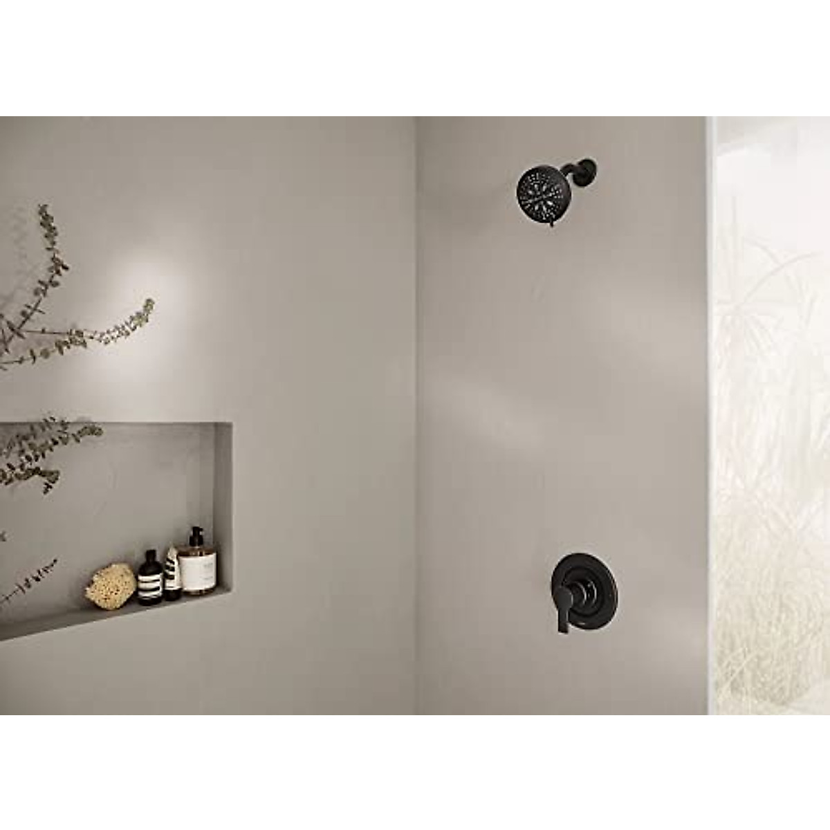 Moen 200W0BL Hydro Energetix Eight-Function 5" Diameter Spray Head Standard, Matte Black