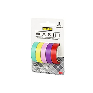 Scotch Washi Tape, Tropical Design, 5 Rolls,  Great for Bullet Journaling, Scrapbooking and DIY Décor (C1017-5-P2)