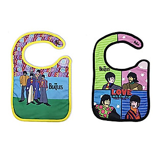 daphyls The Beatles, All You Need is Love, Extra Soft Meal Time Bibs 2 Pack