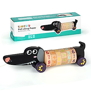 Dog Pull Toys|Montessori Wooden Toys|Abacus for Toddlers 1-3|Preschool Educational Toys