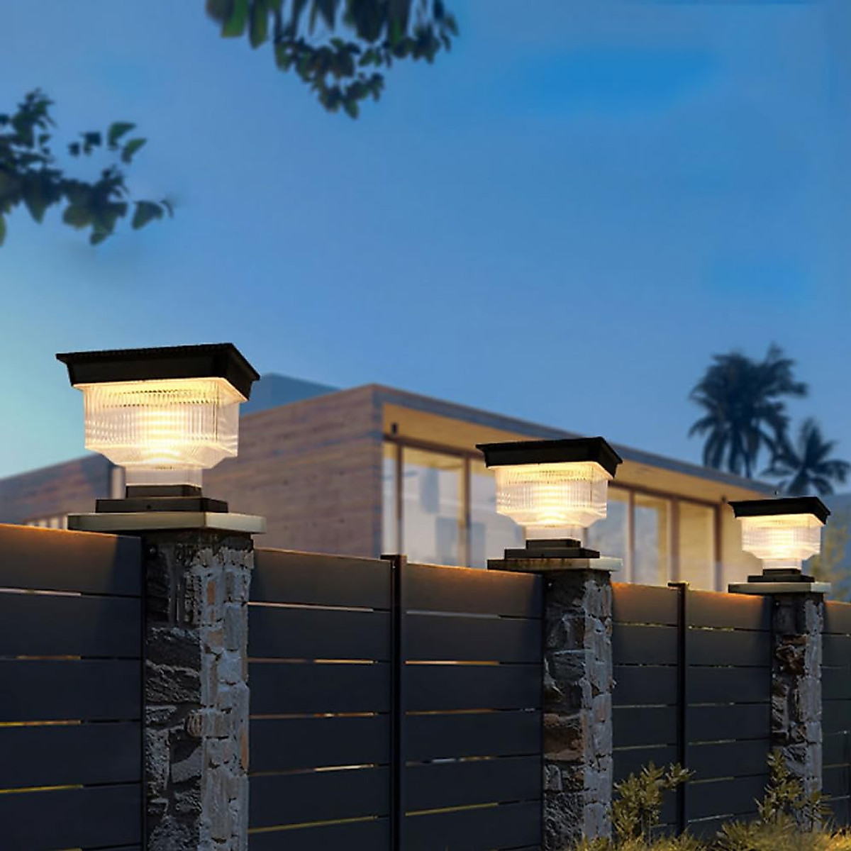 VELLOW Solar Post Lamp, Outdoor Post Lantern with Pier Mount Base, Motion Sensor Solar Lamp Column Lights, Aluminum Waterproof Outdoor SolarStigma Lamps Decorations Landscape Lighting for Patio