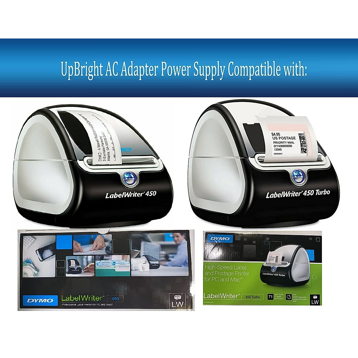 UpBright 24V AC/DC Adapter Compatible with Dymo Labelwriter LW 400 450 Series LW400 LW450 Turbo Pro Twin Duo LW450T 1750283 1752266 Label Writer Printer DSA-42PFC-24 2 240175 24VDC 1.75A Power Supply