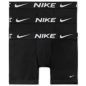 Nike Men`s Essential Micro Boxer Briefs 3 Pack (Black(KE1015-001)/W, Medium)