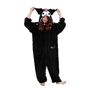 SAZAC Kuromi Kigurumi - Onesie Jumpsuit Halloween Costume (One Size)