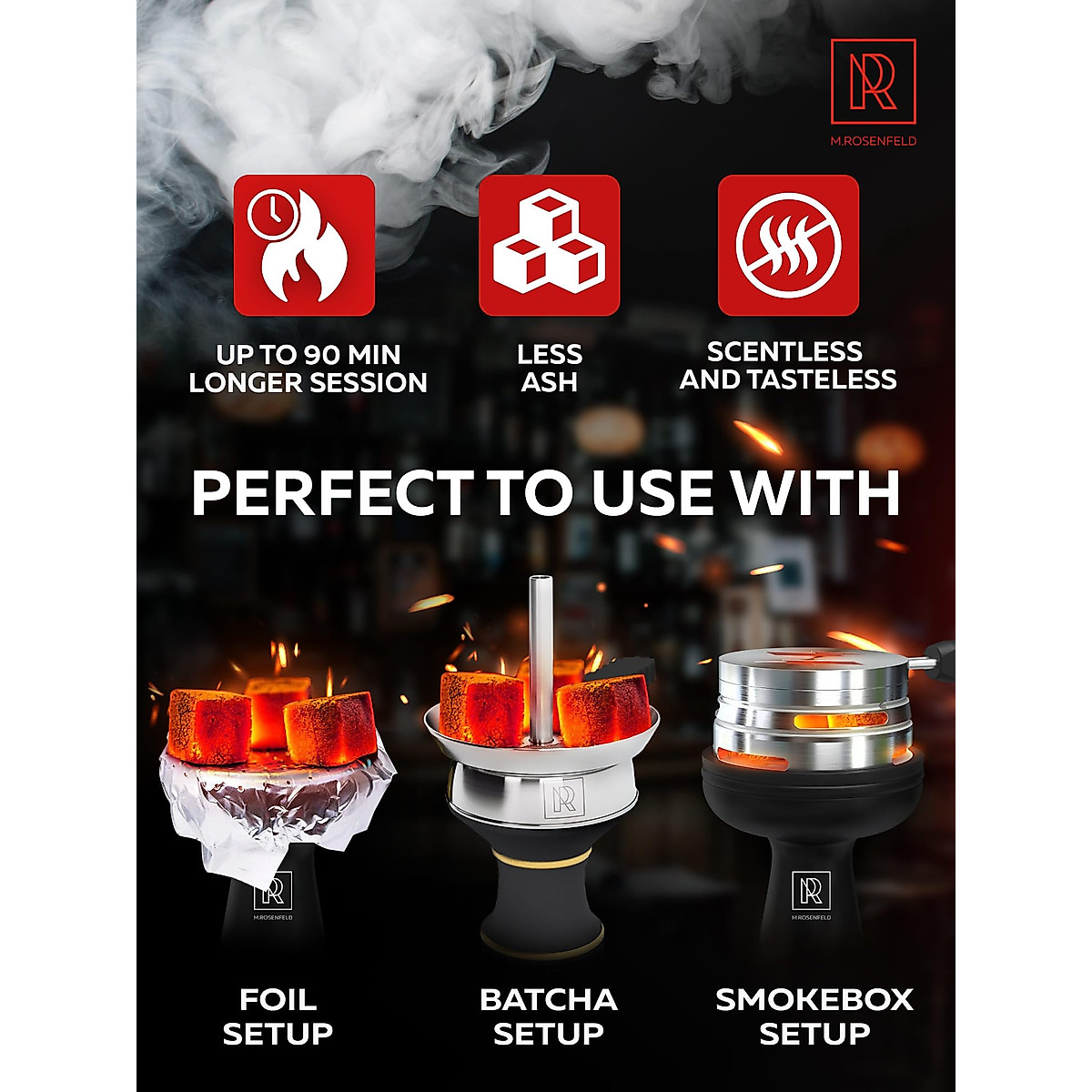 Hookah Coals Coconut Hookah Charcoal – 200 Count & 3 KG (6.6 lbs) – Value Pack Premium Quality 25mm (1x1x1 in) – 100% Natural Coconut Coals for Hookah Cubes – NOT Quick Light Charcoal Coco